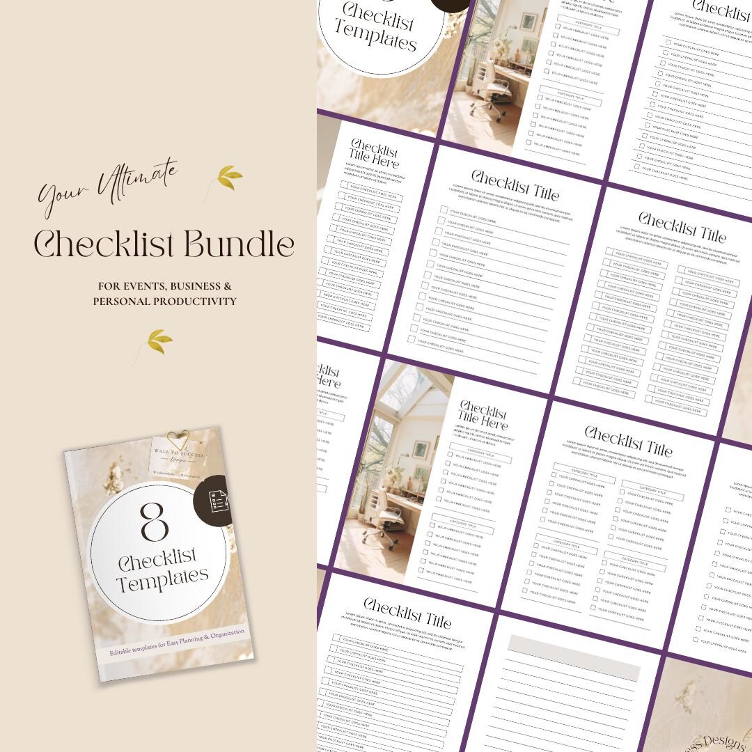 8 Editable Checklist Templates for Easy Planning & Organization ...