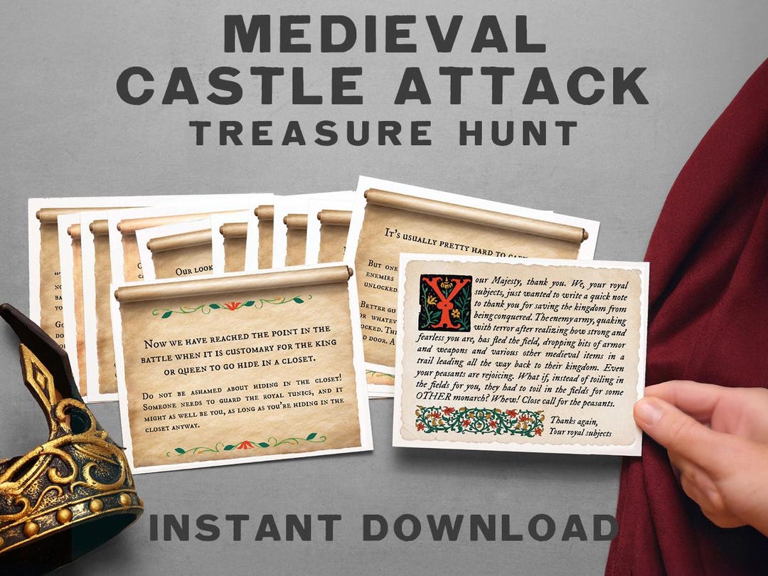 Medieval Castle Attack Treasure Hunt | Instant Download | Party Game ...