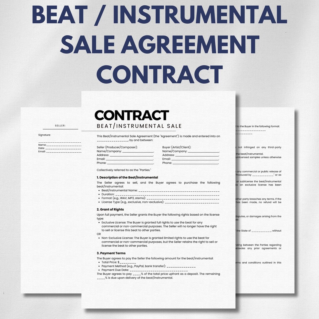 Editable Beat Sale Contract Template Comprehensive Licensing Agreement ...