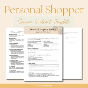 Editable Personal Shopper Service Agreement Template (PDF & Word) - Etsy