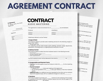 Editable Audio Mastering Contract Template: Music Producer Agreement ...