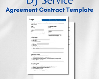 Editable DJ Service Agreement Canva Template - Etsy