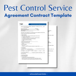 Editable Pest Control Service Agreement Template - Customizable Client ...