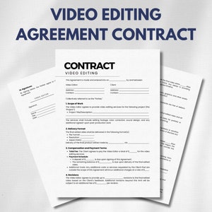 Editable Video Editing Contract Template - Freelance Video Editor ...