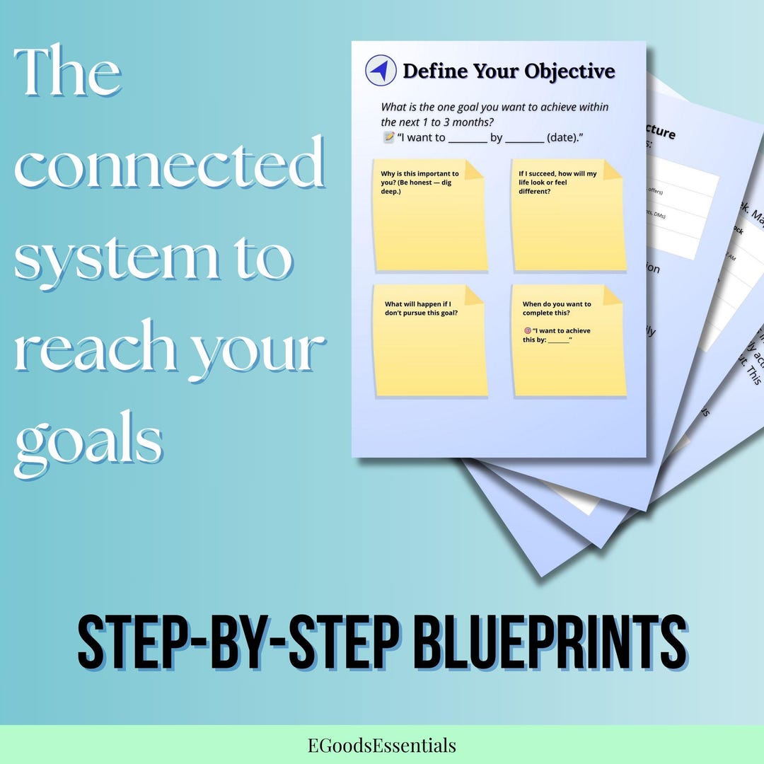 Blueprints Digital Goal Planner, Connected Step-by-step System PDF ...