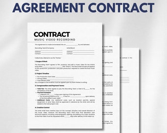 Editable Video Editing Contract Template - Freelance Video Editor ...