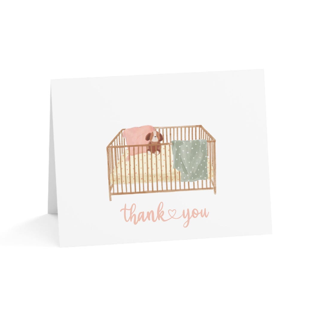 Baby Shower Girl Thank You Cards Set of 1, 10, 30, 50pcs Greeting Cards ...