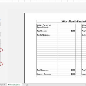 Military Paycheck / Budget Planner (bi-monthly). Track Your Monthly ...
