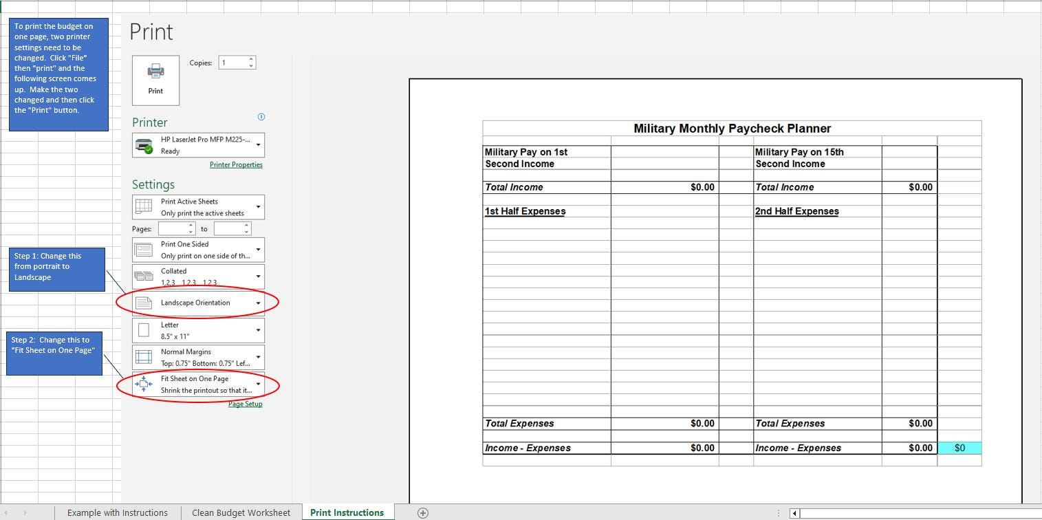 Military Paycheck / Budget Planner (bi-monthly). Track Your Monthly ...