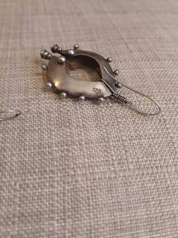 Vintage sterling drop earrings - Gem