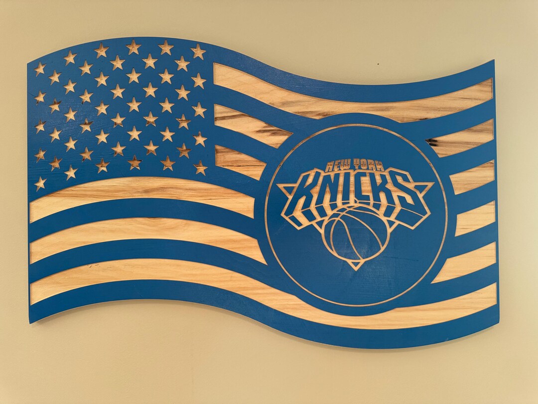 New York Knicks Carved Wooden Wavy Flag - Etsy