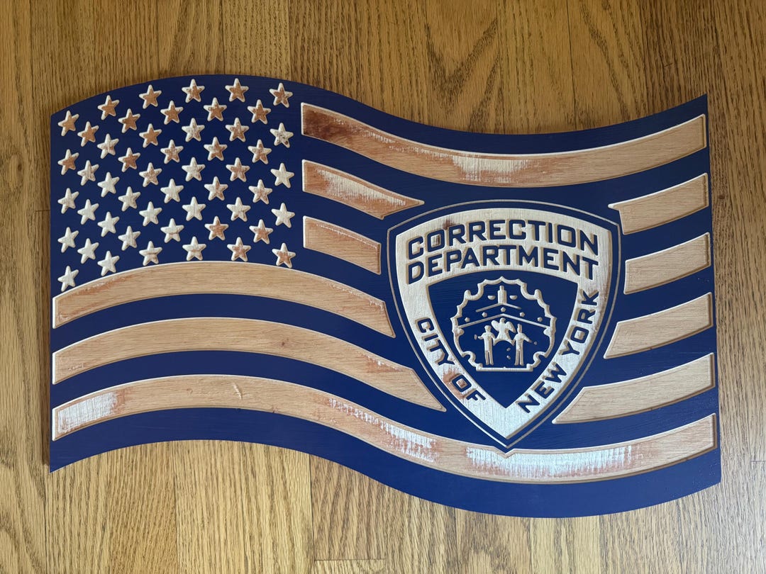 City of New York Police Correction Department NYPD Police Wood Wavy ...