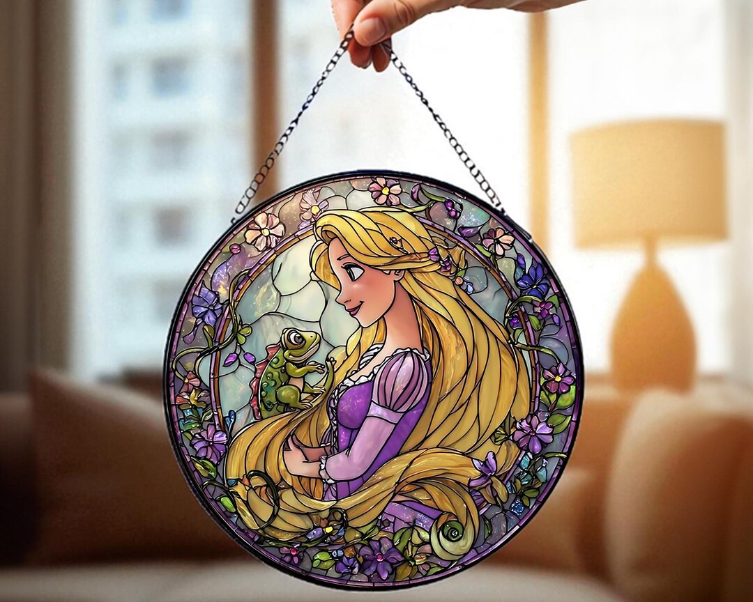 Princess Rapunzel Suncatcher, Disney Rapunzel Window Hanging, Stained ...