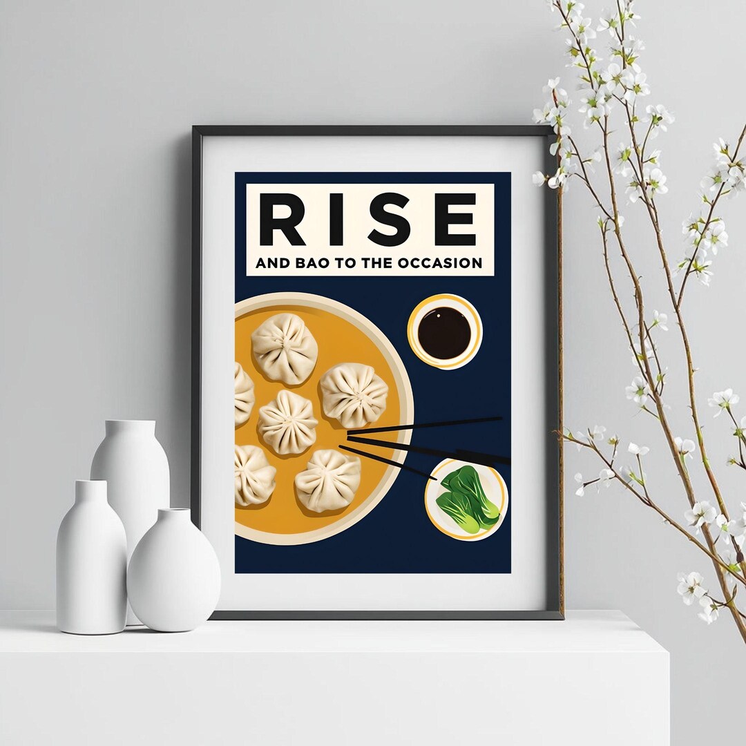 Rise and Bao to the Occasion Poster, Kitchen Art Poster, Artful Gift ...