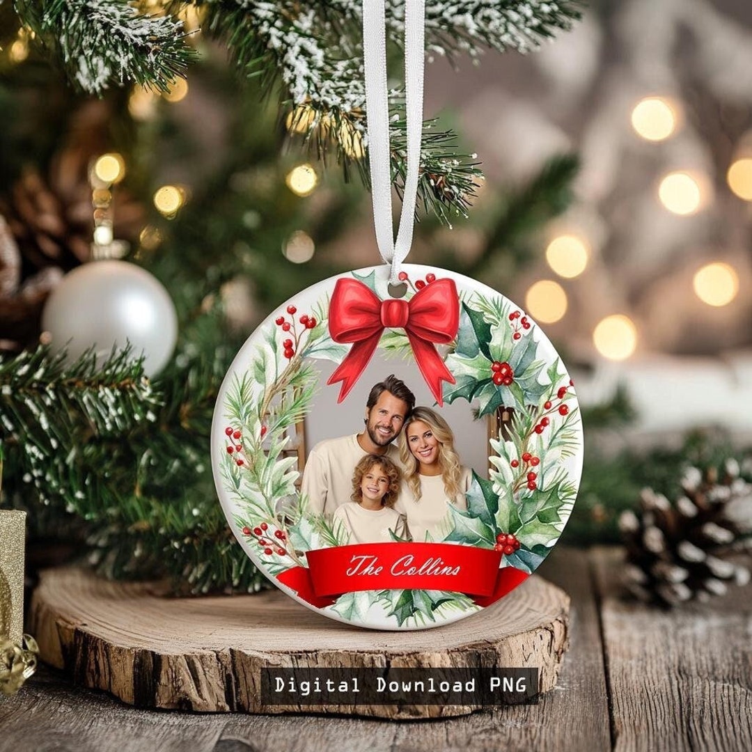 DIY Christmas Family Round Ornament PNG, Christmas Gift Ornament Design ...