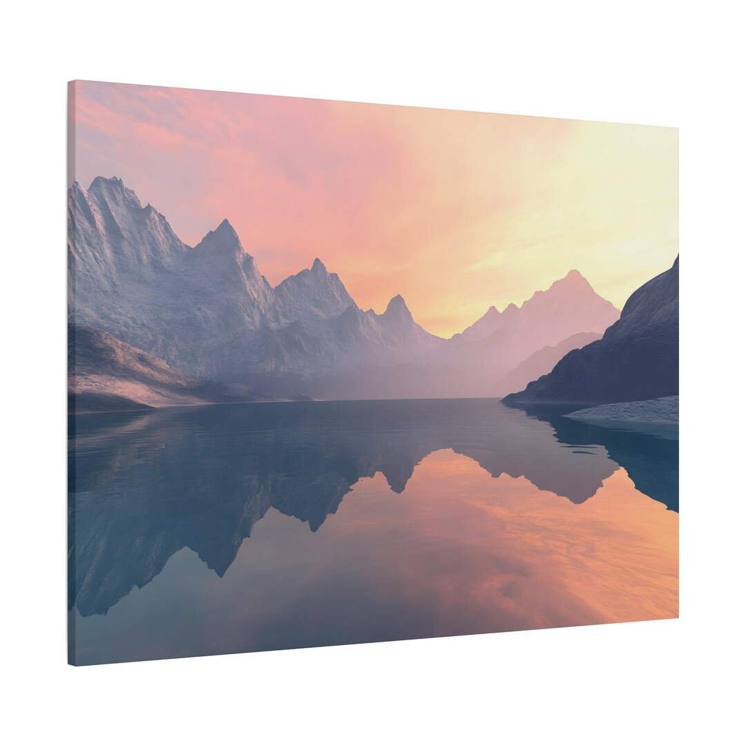Majestic Mountain Reflection | Landscape Wall Art Canvas | Tranquil ...
