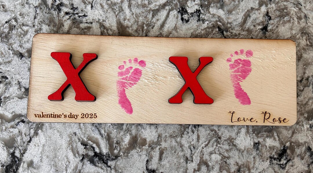 Valentine's Day Handprint Love Board, Kids Footprint Sign, First ...