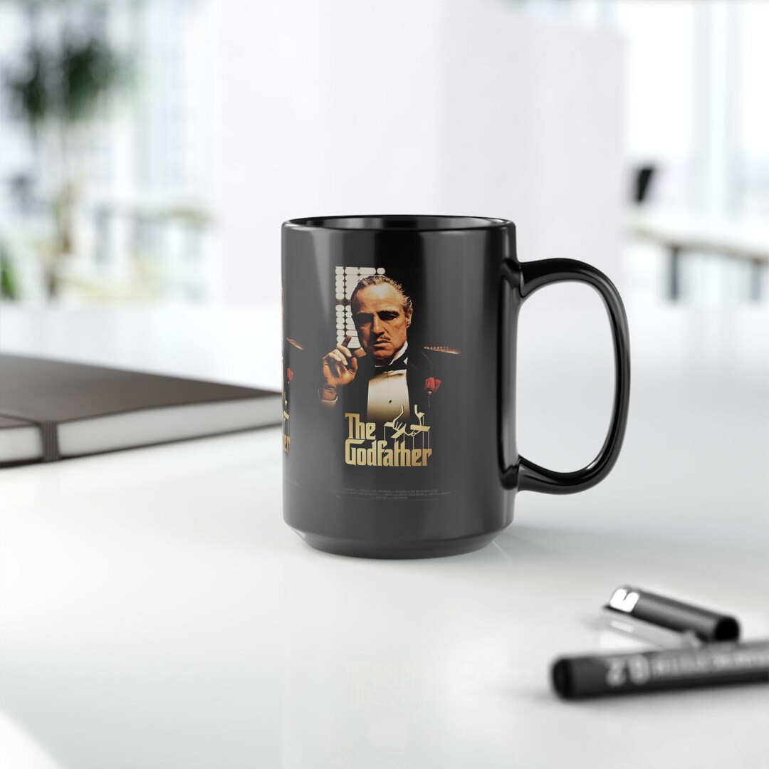 Godfather Movie Coffee Mug, Godfather Fans Mug, Mafia Movie Gift, Black ...