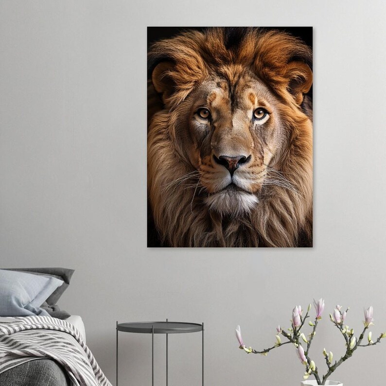 Lion Poster Lion Print Wall Art Lion Art Premium Paper Poster 75x100 - Etsy