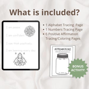Printable Positive Affirmations Worksheets, Handwriting Pages, Letter ...