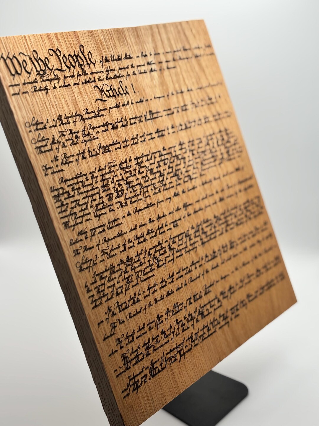 U.S. Constitution Wood Engraving | Patriotic Wall Art | Historical ...