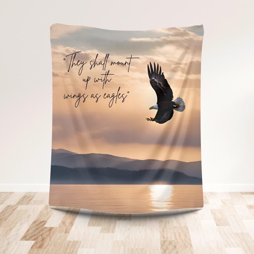 Christian Verse Eagle Velveteen Blanket, Inspirational Bible Quote ...