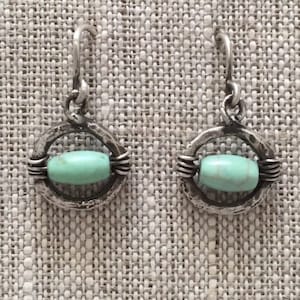 Little Mondo Sterling Silver & Turquoise Earrings by Ink Jewelry - Etsy