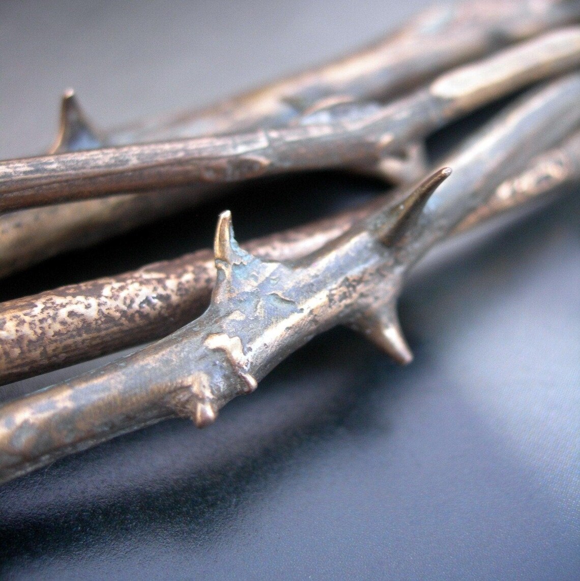Bronze Rose Stem Sculpture Symbol of Enduring Love - Bouquet of 4 Stems ...