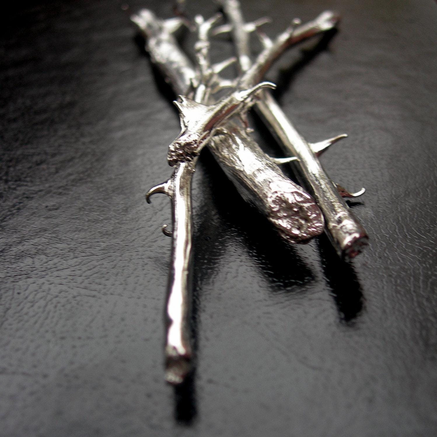 Silver Rose Stem Sculpture Symbol of Enduring Love - Four Stems by Ink ...