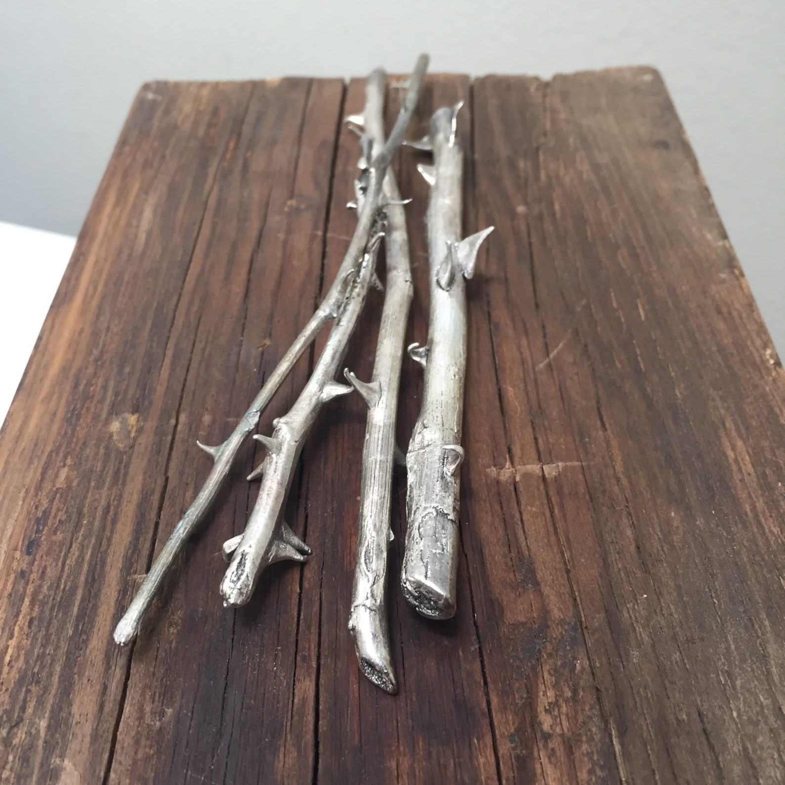 Silver Rose Stem Sculpture Symbol of Enduring Love - Single Stem by Ink ...