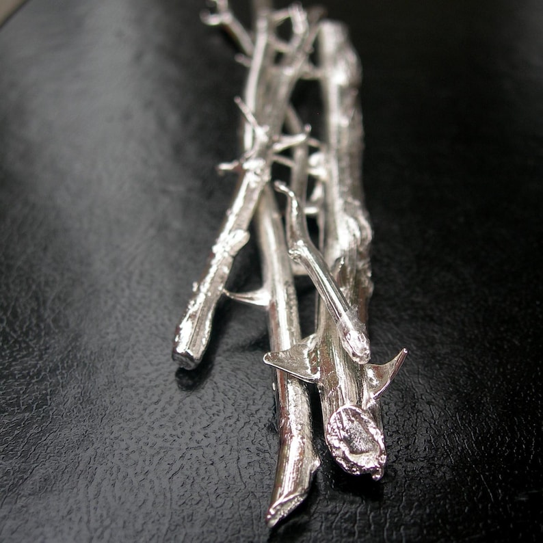 Silver Rose Stem Sculpture Symbol of Enduring Love - Four Stems by Ink ...