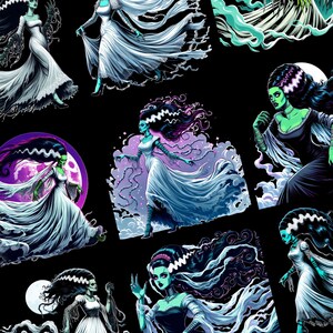 Halloween Bride of Frankenstein Clipart PNG - High-quality Creepy ...