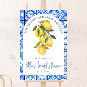 She Found Her Main Squeeze Sign Bridal Shower Template Lemon Bridal ...