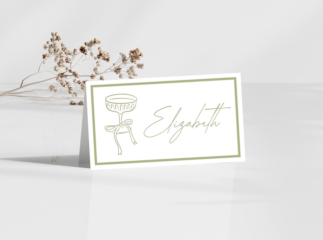 A Tini Bit Older Birthday Party Name Card Template Dirty Martini ...