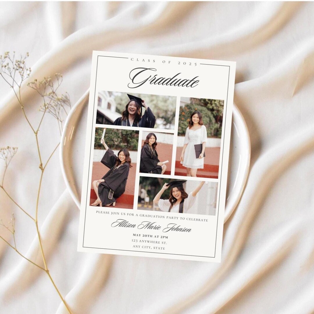 Graduation Party Invitation Template With Senior Pictures - Etsy