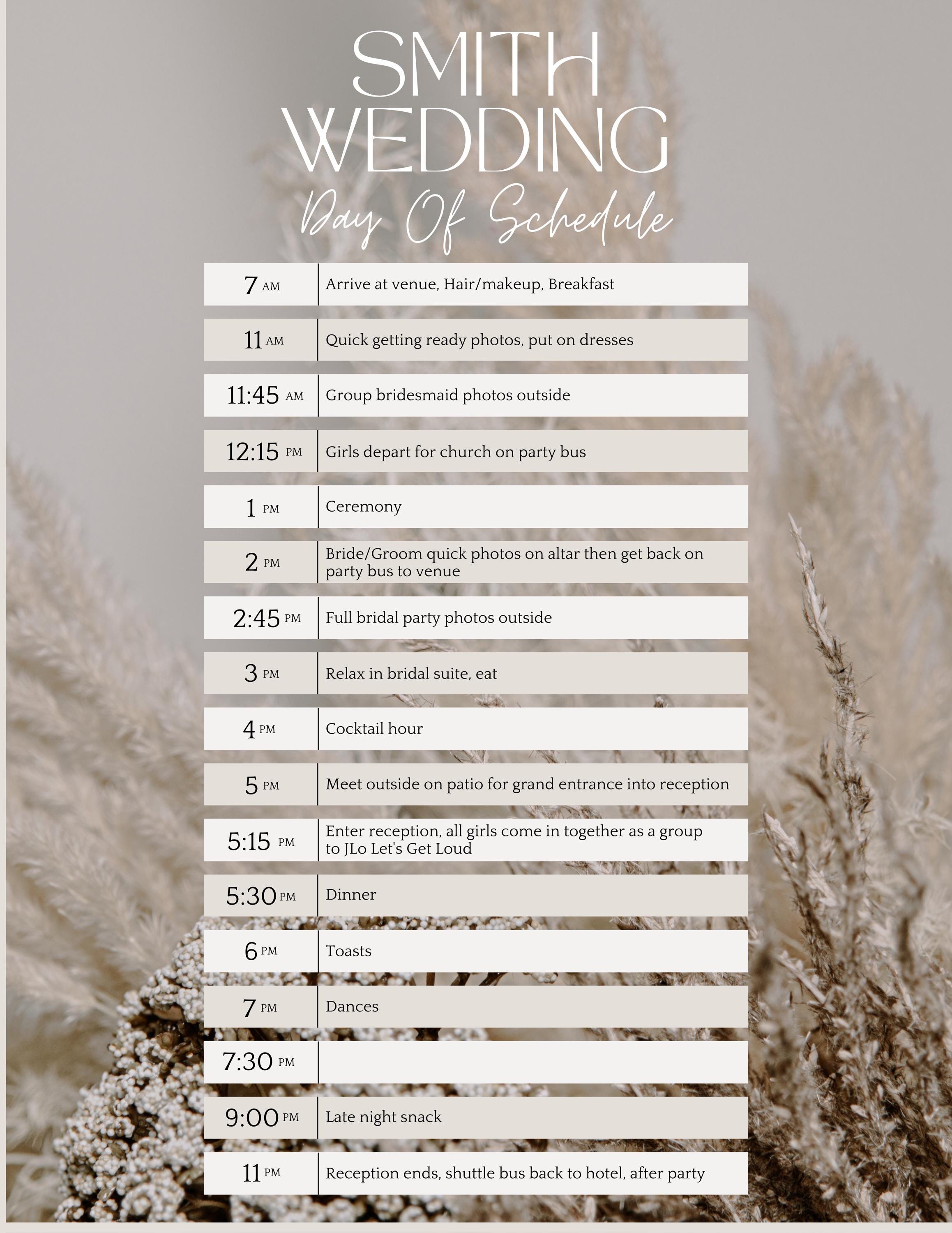 Printable Wedding Timeline Template Bundle for Bride, Groom, Bridal ...