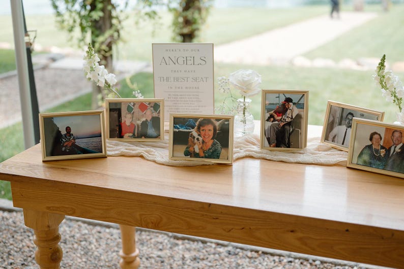 Wedding Memorial Table Sign Here's to Our Angels in Memorial Digital ...