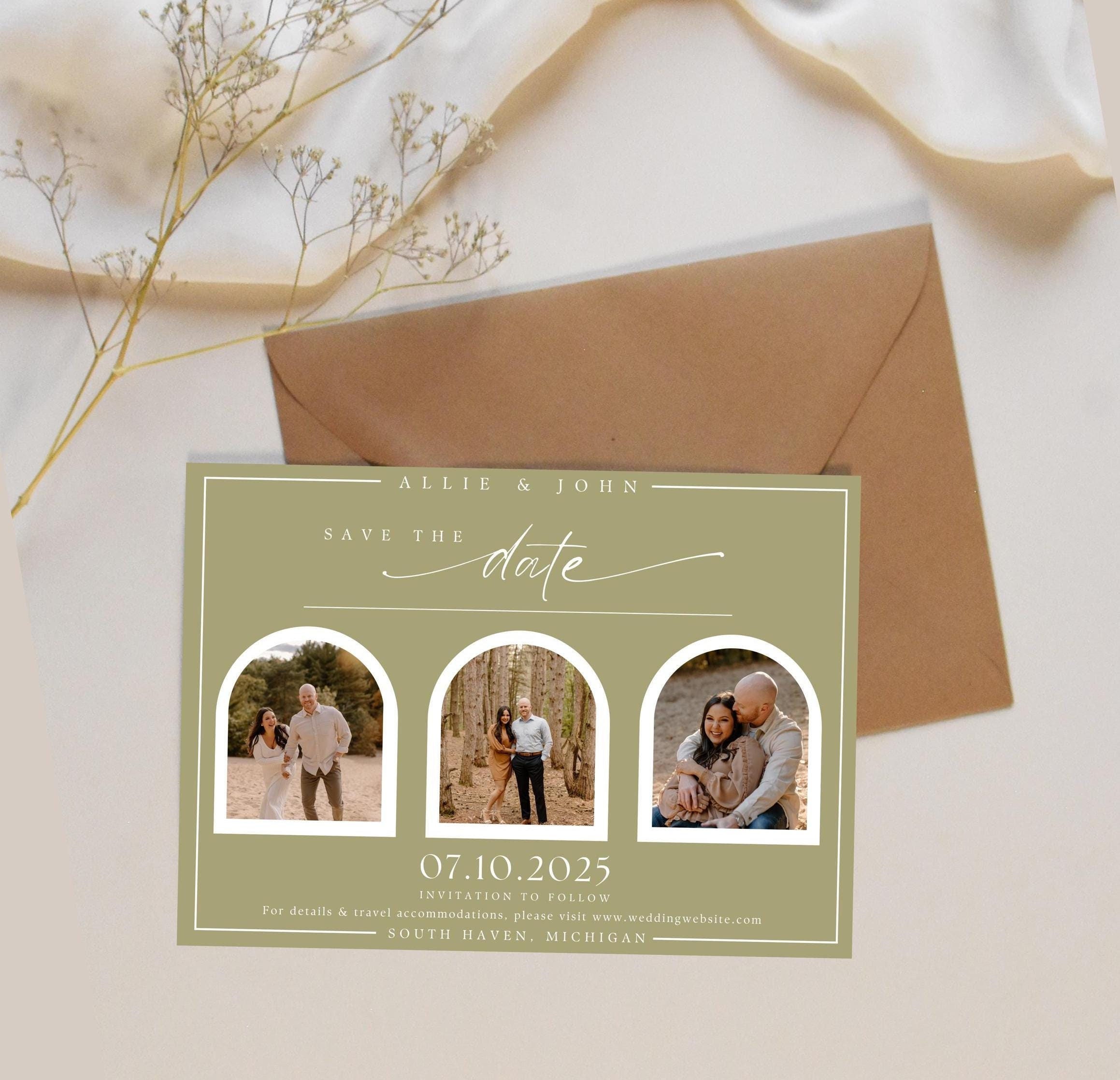 Custom Color Save the Date Template Digital Download Wedding Olive ...
