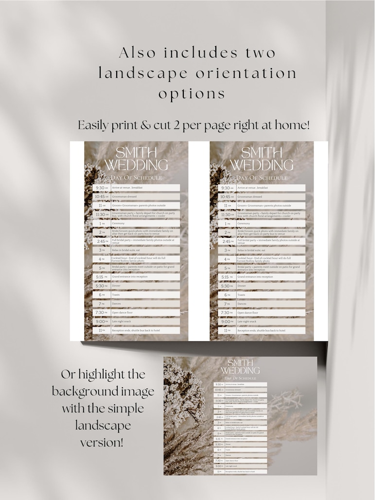 Printable Wedding Timeline Template Bundle for Bride, Groom, Bridal ...