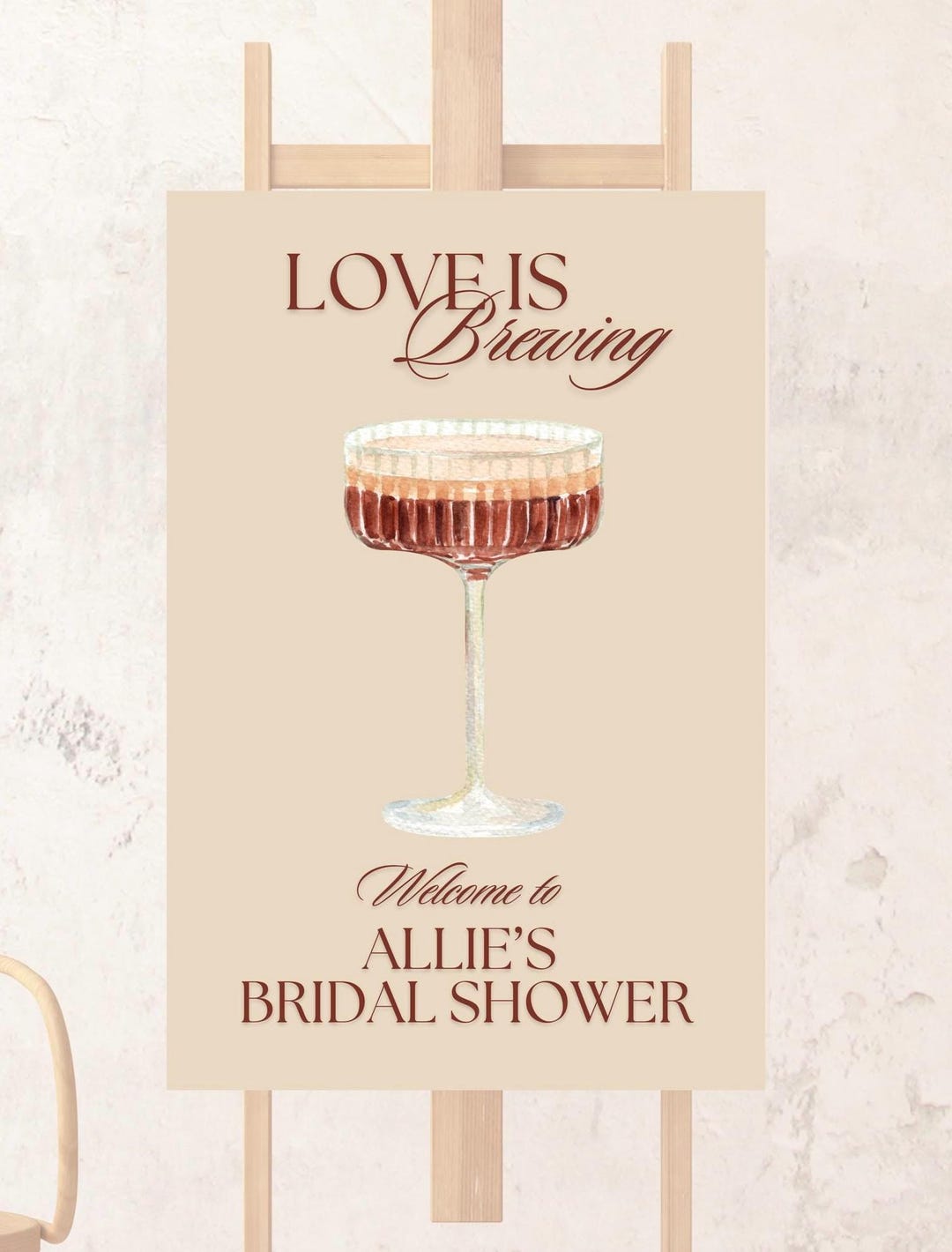Love is Brewing Bridal Shower Sign Digital Template Espresso Theme ...