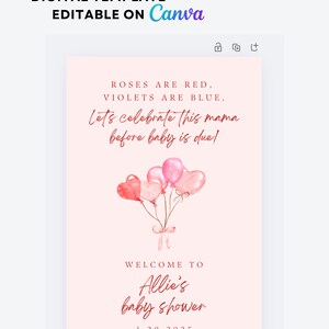 Valentines Baby Shower Sign Template A Little Sweetheart is on the Way ...