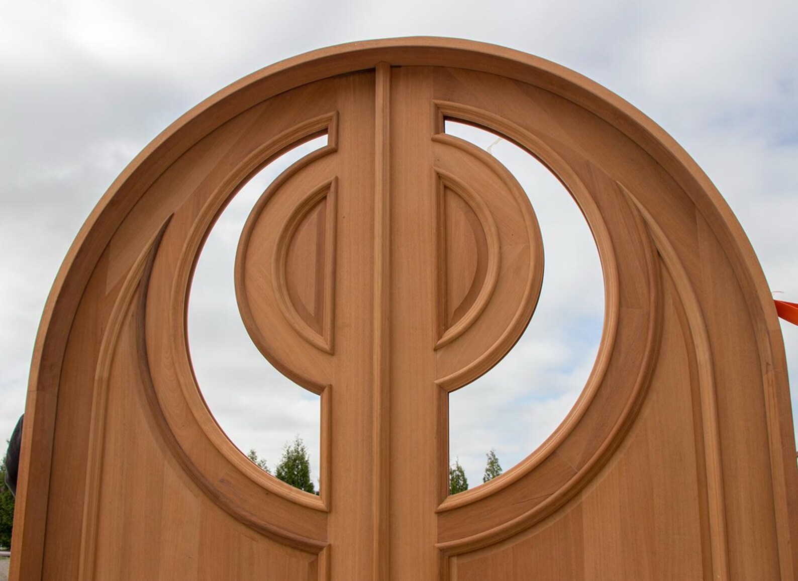 Custom Mahogany Arched Round Top Double Door, Custom Doors, Unique ...