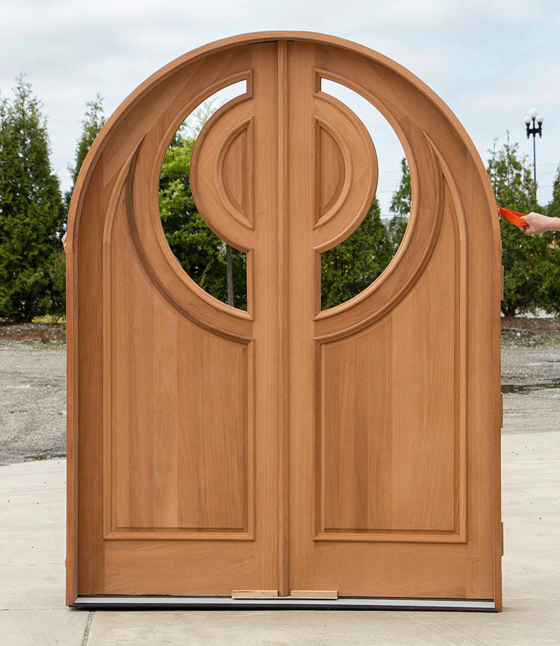 Custom Mahogany Arched Round Top Double Door, Custom Doors, Unique ...