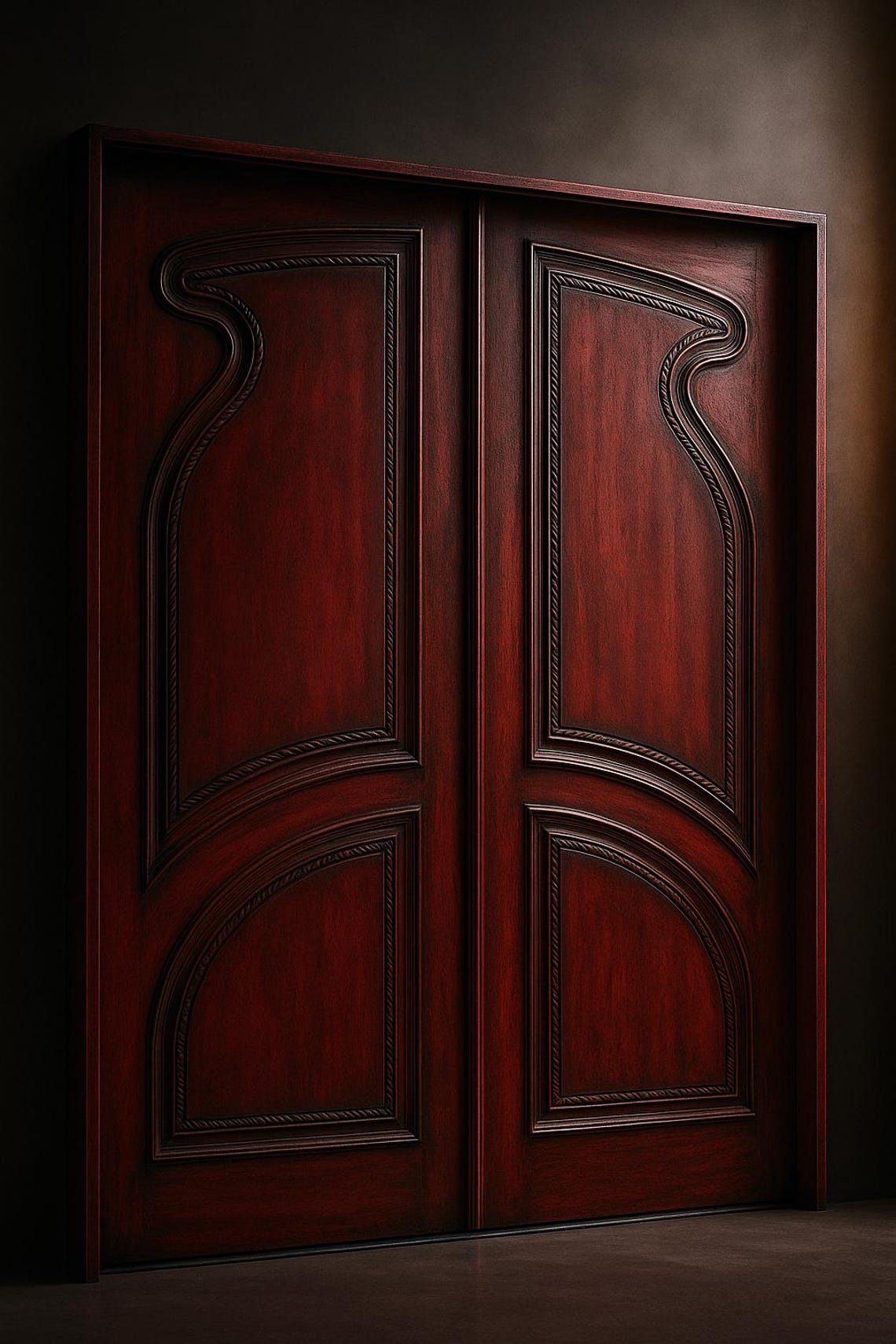 Custom Hand Carved Sapele Doors, Solid Wood Doors, Custom Doors ...