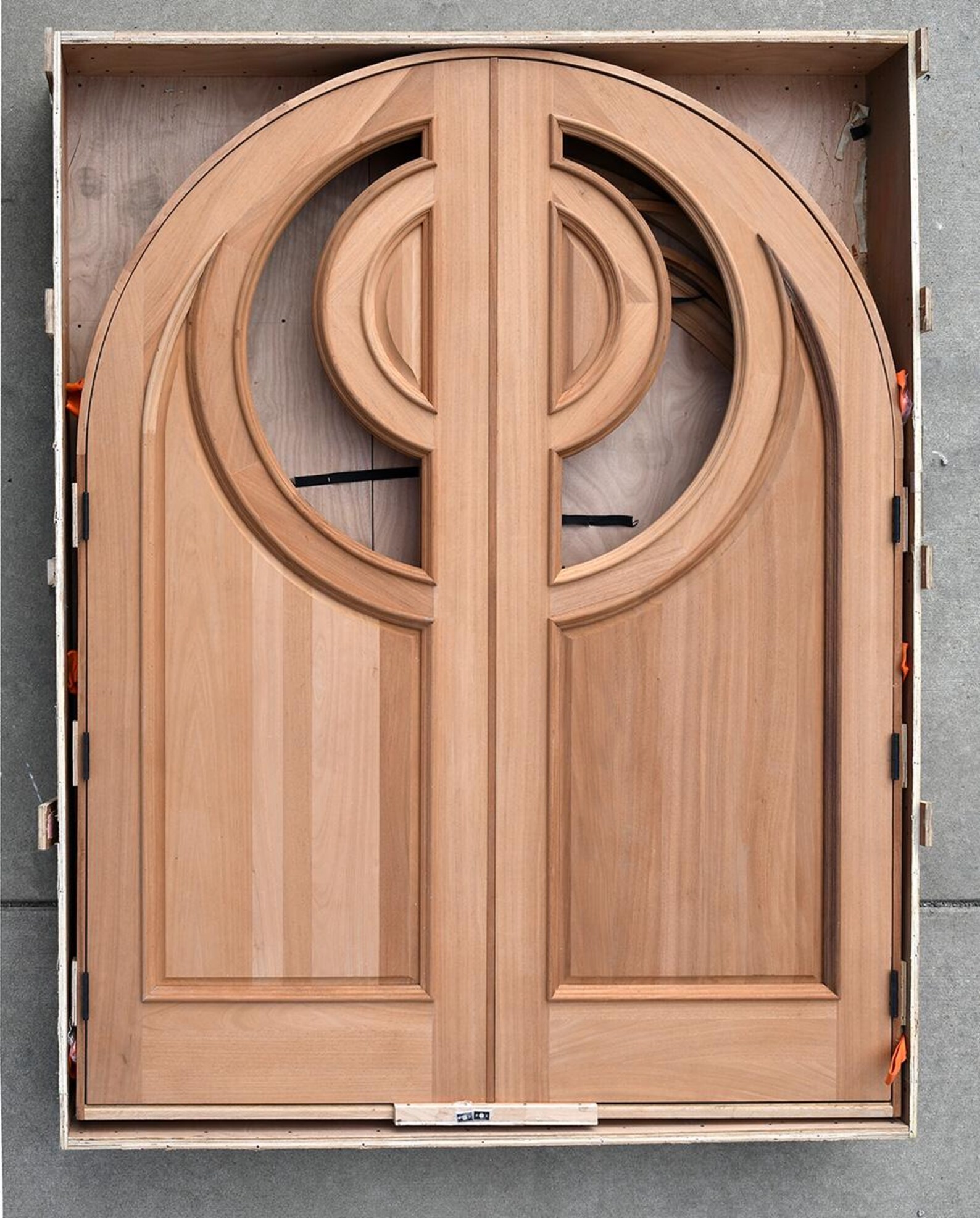 Custom Mahogany Arched Round Top Double Door, Custom Doors, Unique ...