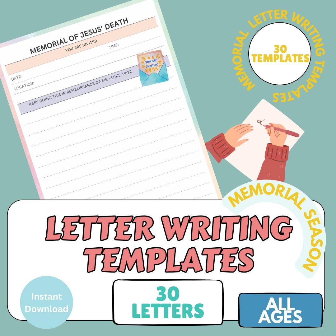 Memorial Letter Writing Templates: for JW Memorial Season Invitations ...