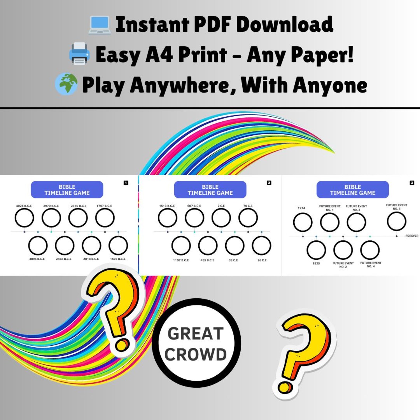 JW Bible Timeline Game: Family Fun, Printable Activity (instant ...