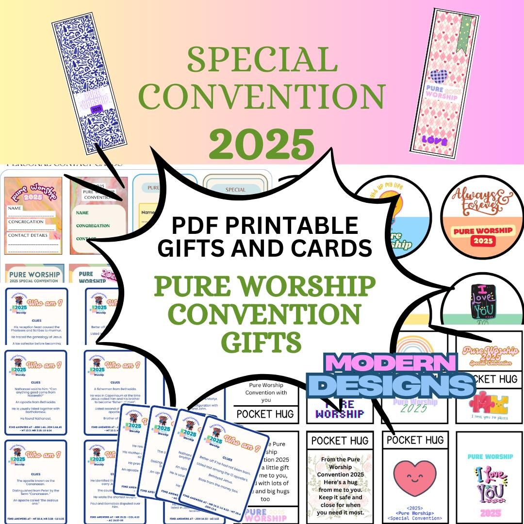 2025 Pure Worship Convention Gifts: DIY Bookmarks & Gift Tags (PDF ...