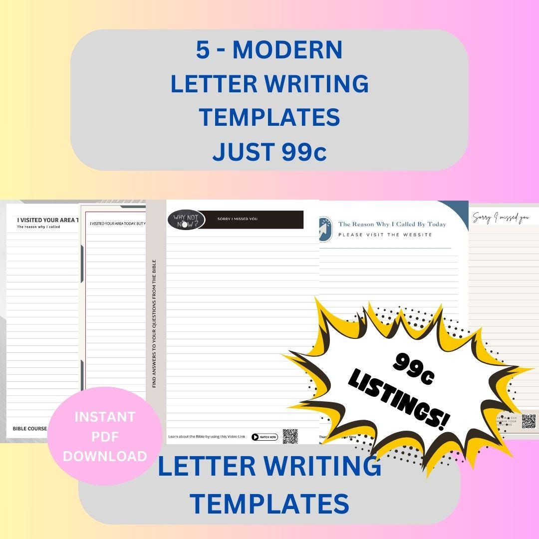 99c JW Letter Writing Templates an Opportunity to Download Writing ...