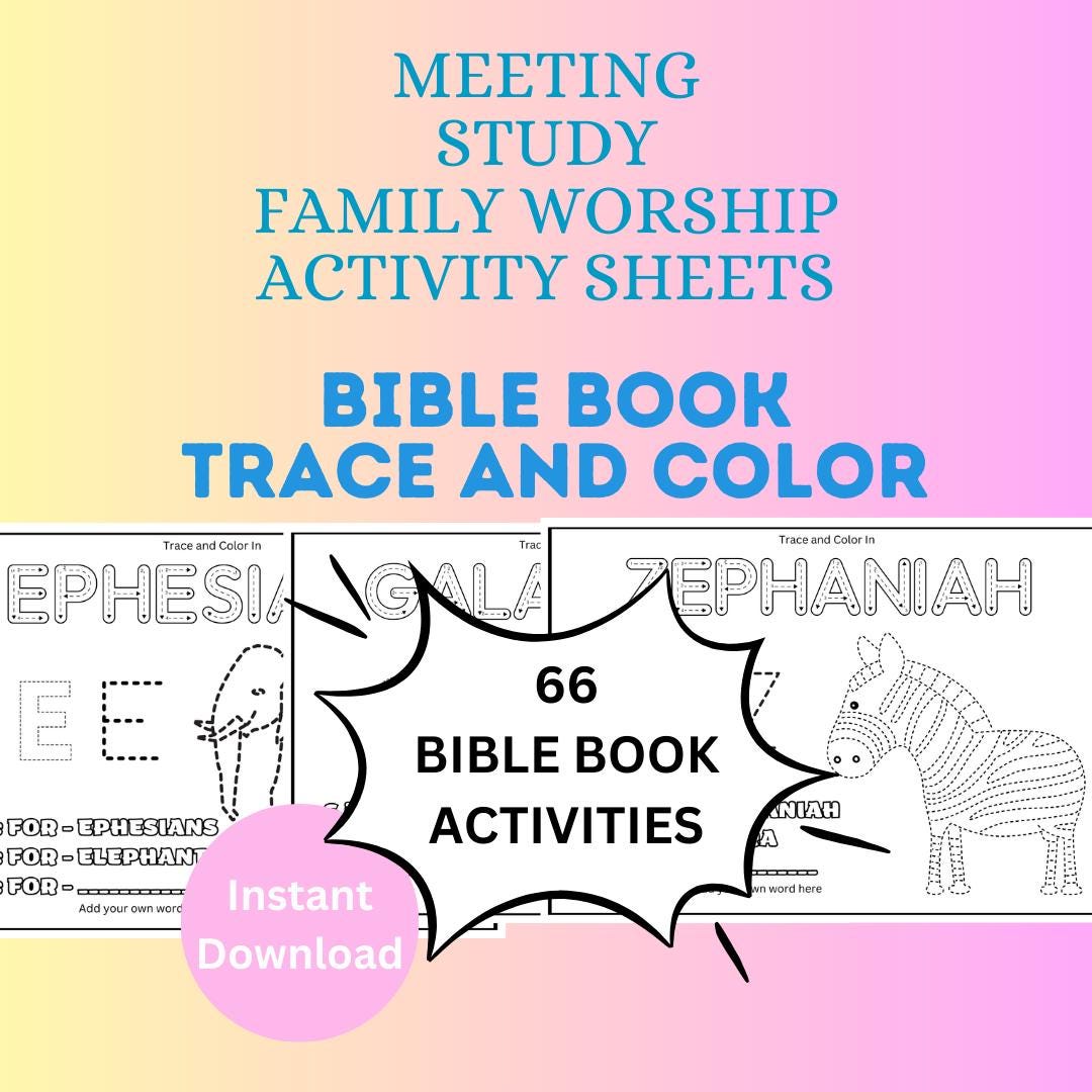 Books of the Bible Activity Sheets | JW Kids PDF Printables for Family ...